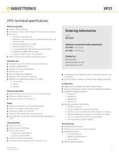 XP21 Technical Specifications (1) - Orange Traffic inc.